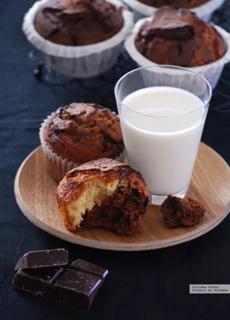 Chokolade og vanilje muffins