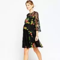 Asos Maternity Lace Thiab Paj Dress