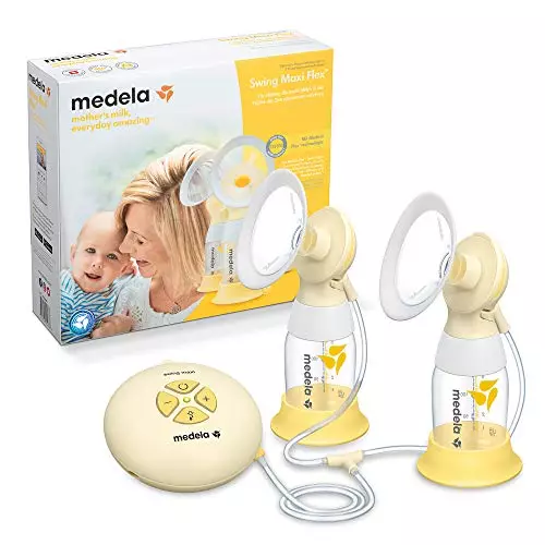 Medela Swing Maxi Flex قوش ئېلېكترلىك كۆكرەك پومپىسى ، ئانا بەدىنىنىڭ شەكلىگە ماسلاشتۇرۇلغان Flex تۆشۈكى (S ۋە M نى ئۆز ئىچىگە ئالىدۇ) بىلەن كۆكرەك پومپىسى ، 2-باسقۇچلۇق سىستېما بوۋاقلارنىڭ سۈمۈرۈش رېتىمىنى دورىغان.