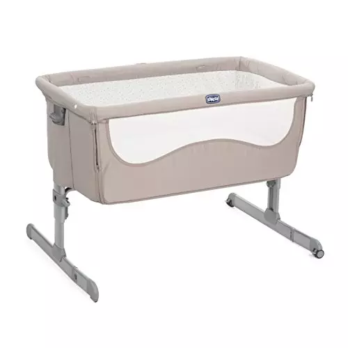 Chicco Next2me Bedside Crib with Anchorage to Bed and 6 Heights, Brown