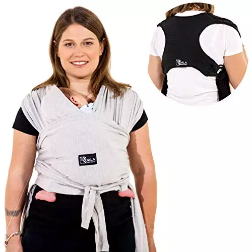 Koala Babycare® - Rọrun lati lo (rọrun lati fi sii) sling ọmọ, unisex adijositabulu, ọmọ ti o ni idi-pupọ ti o yẹ titi di 10 kg. Rirọ Baby Carrier - KBC® Registered Design