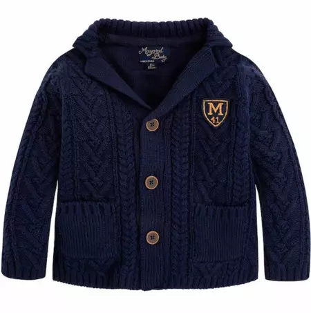 Boy's Navy Blue Knitted Jacket