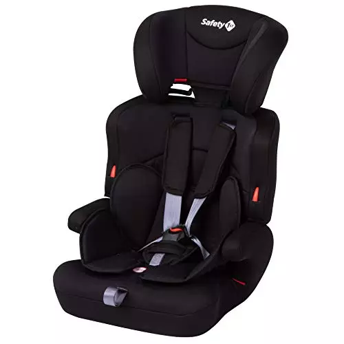 Iqembu leSafety 1st Ever Safe Plus Car Seat 1 2 3, likhula nengane izinyanga eziyi-9 - iminyaka engu-12 (9-36 kg), elinokhushini okususwayo, umbala omnyama