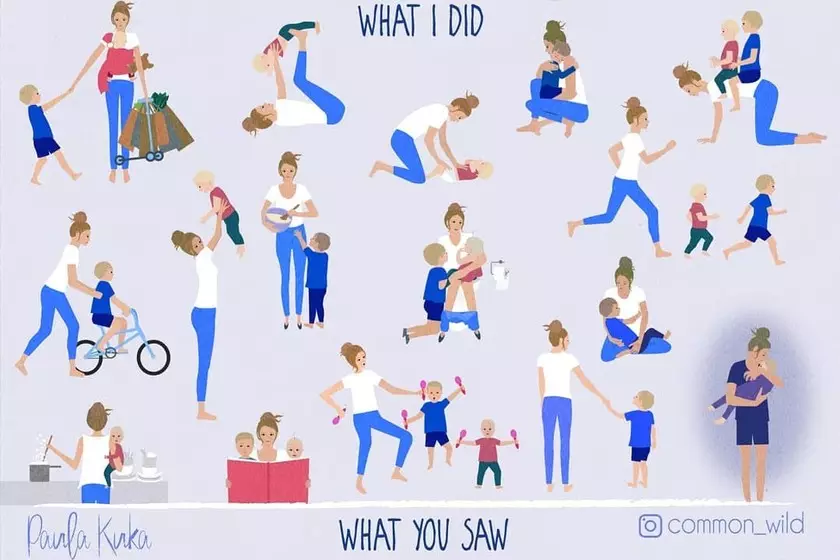 "What I did, what you saw", the viral illustration that shows the invisible work of mothers and invites not to judge