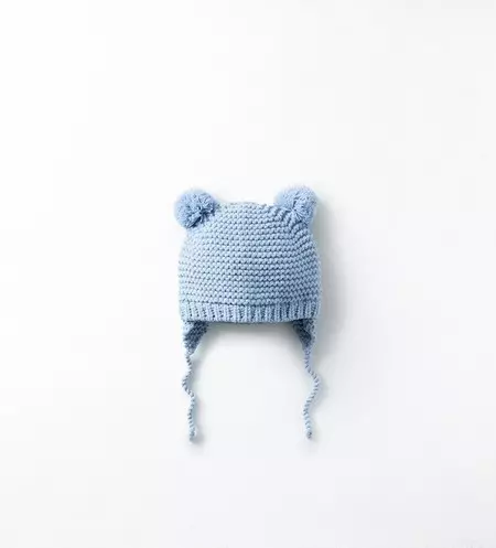 嬰兒藍色羊毛帽子