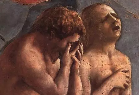 Adam en Eva ferdreaun út it paradys. Masaccio