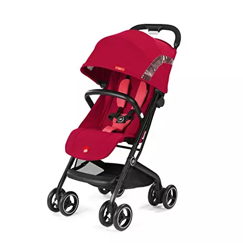 gb Kub - Qbit stroller, Compact Seat, Travel System 2 hauv 1, los ntawm 6 lub hlis txog 17 kg (kwv yees 4 xyoos), Cherry Liab