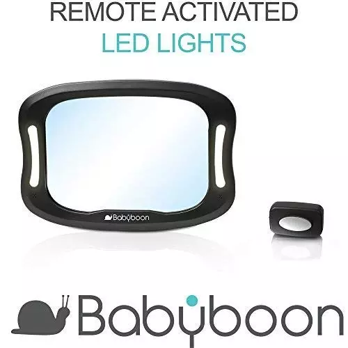 Babyauto achteruitkijkspiegel LED-licht - Uitstekend zicht op uw baby in de naar achteren gerichte achterbank.