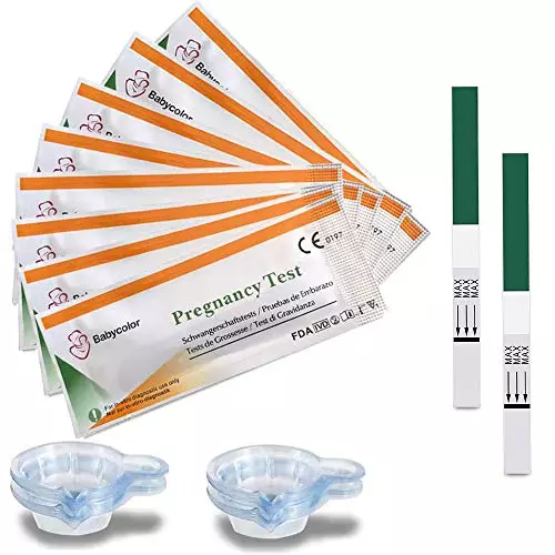 Babycolor 20 Teste de Gravidez, Preditor Ultrassensível Testes de Gravidez 10 mIU/ml, Tiras de Gravidez Detecção Precoce de Alta Sensibilidade