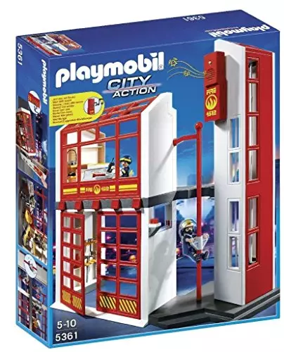 Ozimitsa Moto a Playmobil - Station yokhala ndi alamu (5361)