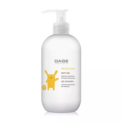 Laboratorios Babé - Gel tắm dành cho trẻ em 500 ml, Mềm mại, Bảo vệ và Dưỡng ẩm, Dành cho Trẻ sơ sinh, Bé trai và Bé gái, Trẻ sơ sinh, Làm mới, Da nhạy cảm, Sử dụng Hàng ngày, Xà phòng