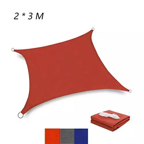 Luckywing Rectangular Awning Permeabel Air Sun Shelter HDPE UV Protection untuk Taman Teras Camping BBQ