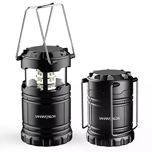 Sahara Sailor LED Camping Lamp, Portable LED Camping Lantern, tantera-drano sy rivotra, ho an'ny fitsangatsanganana, camping, vonjy taitra, rivo-doza, fahatapahana herinaratra (1 Pack)