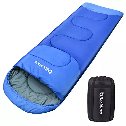 BACKTURE Camping Sleeping Bag, Waterproof with Compression Bag, 3 Seasons 5~25℃, kanggo Lelungan, Camping, Hiking, 220x80cm