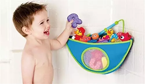 BrilliantDay Cea mai bună geantă de organizare pentru baie, depozitare premium pentru jucării pentru cadă cu 6 ventuze rezistente #3