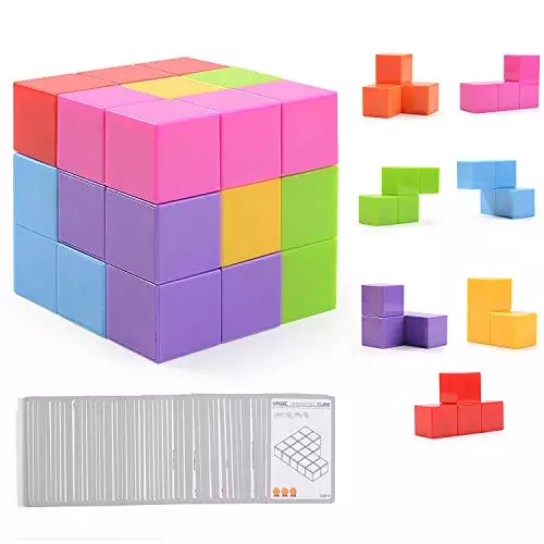 Ulikey Magic Cube Puzzle, Building Blocks Cube Educational Toy, Speed Puzzle Cube Toy for Kids Brain Training Game