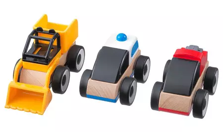 Įvairių spalvų „Ikea Lillabo“ žaislinė transporto priemonė