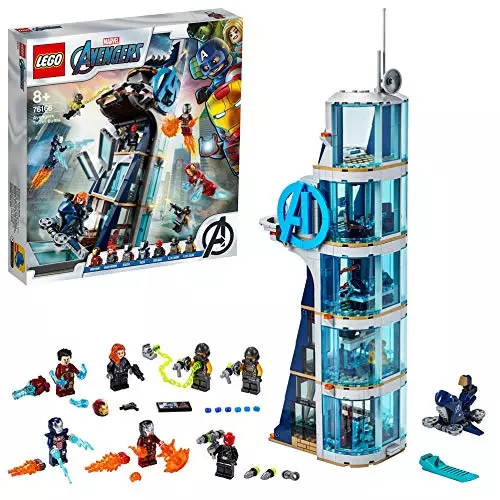 LEGO 76166 Maofa le Avengers Taua i Avengers Tower ma le tagata Umea, Black Widow & Red Skull, Set meataalo