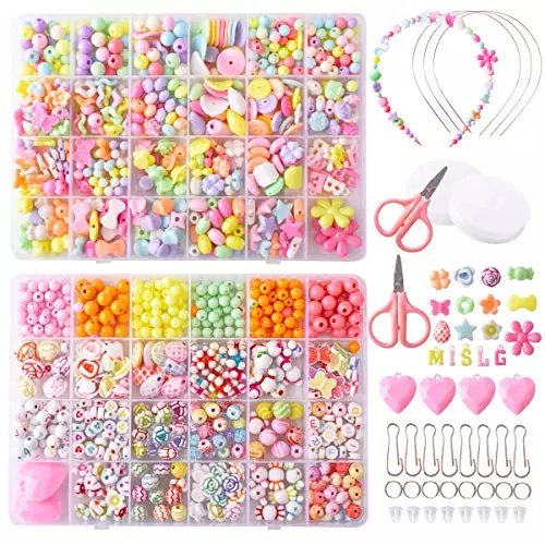 1300pcs Kids Beads Toy DIY रङ्गीन मोती बालबालिकाका लागि गहनाहरू बनाउने DIY ब्रेसलेट नेकलेस मोतीहरू