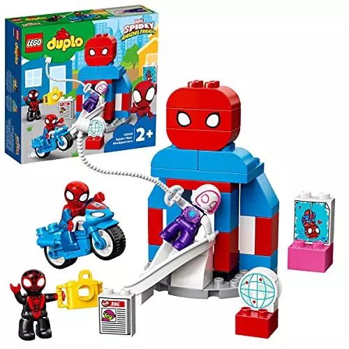 LEGO 10940 Duplo Super Heroes Spider-Man штаб-пәтері ғимаратының жиынтығы, түрлі-түсті