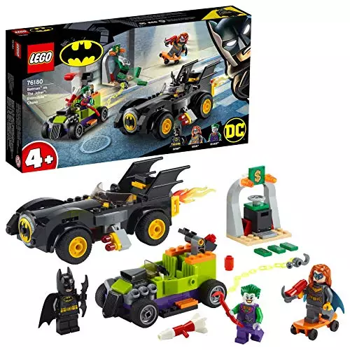 LEGO 76180 DC Батман срещу. The Joker: Chase in the Batmobile и Hot Rod, Super Heroes Car, Играчки за деца над 4 години