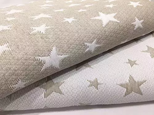 NORA HOME ผ้าคลุมเตียง Jacquard แบบพลิกกลับได้ LITTLE STARS Piqué (ผ้าลินิน 180x260 (เตียง 90))