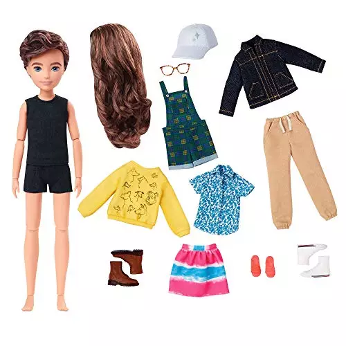 Hình Unisex Thế giới Sinh vật, Búp bê có khớp nối, Tóc giả bằng tóc sẫm màu (Mattel GKV46), Các loại màu / kiểu