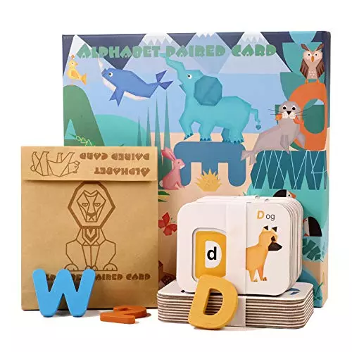KanCai Wooden Letter Blocks ABC Alphabet Board Kids Children Preschool Early Learning Educational Dulaan