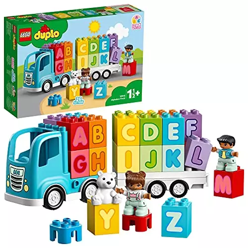 LEGO 10915 Duplo Alphabet Truck, læringsleke, pedagogisk sett for babyer fra 1,5 år