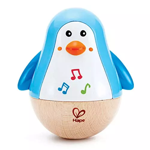 Hape Musical Penguin Penguin, Colorful Penguin Wobble Tune, Wobble Toy για αγόρια και κορίτσια 6+ μηνών