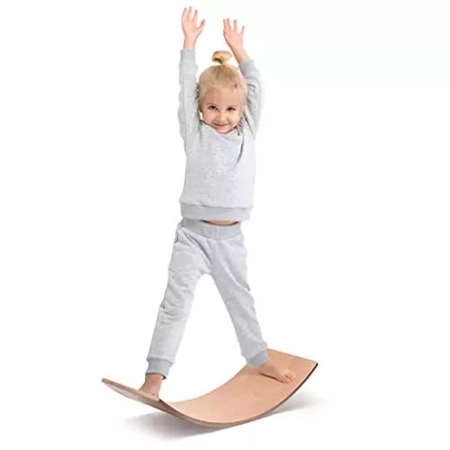 Milliard Wooden Balance Board, zabawka Montessori Waldorf Curve dla dzieci i dorosłych