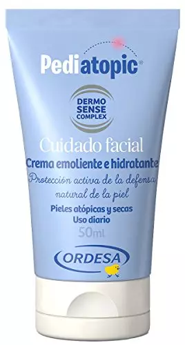 Pediatopic Cura Facial 50ml, crema emol·lient i hidratant específica per a pells atòpiques i/o altament seques.