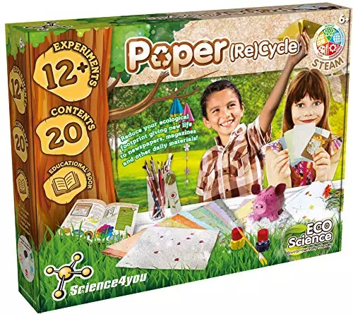 Science 4 You Paper (Re) Cycle, Eco-Science Range, Stem Educational Kit foar bern fan 8 en âlder.