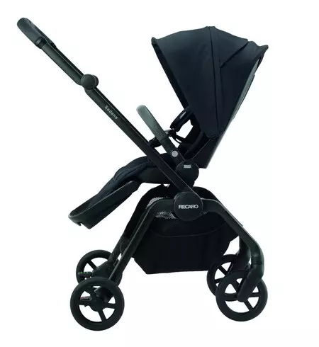 Sadena ar sēdekļa vienību funkciju sānskats Rf ratiņi Recaro Kids Select Night Black Print