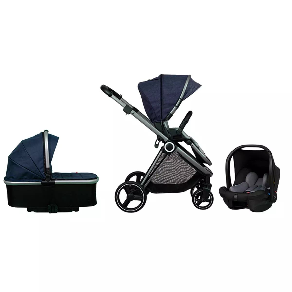 Baby stroller trio Casualplay Match 3 Space + Carrycot + Verai i-Size car seat blue