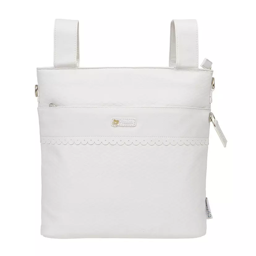 Τσάντα με αλλαξιέρα (36/35x36x10/8) Bimbipirulos Rhombuses σε λευκό