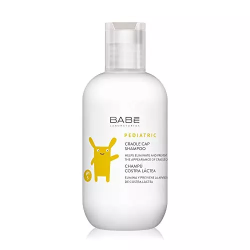 Laboratorios Babé - Șampon pentru copii Cradle Cap 200 ml, Cradle Cap, Îngrijirea scalpului, Hidratare, Moliciune, Stralucire, Reglarea sebumului, Eliminarea descuamării