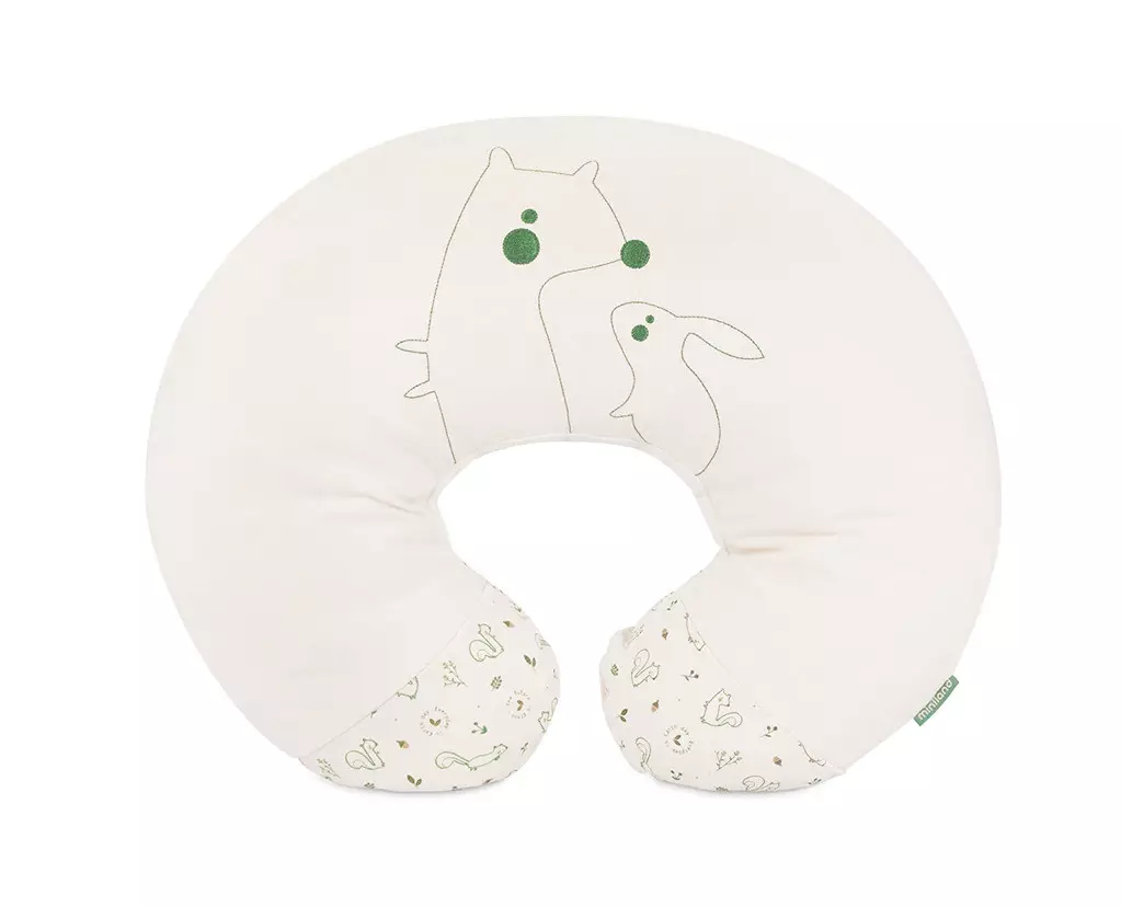 Jastuk za dojenje Miniland Naturfeeding Squirrel Eco Friendly bijeli