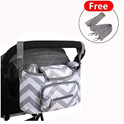 Πολυλειτουργική τσάντα οργάνωσης αποθήκευσης καροτσιού μωρού, τσάντα πάνας, θήκη για καροτσάκι μωρού με Velcro, μεγάλος αποθηκευτικός χώρος, αδιάβροχο Baobë
