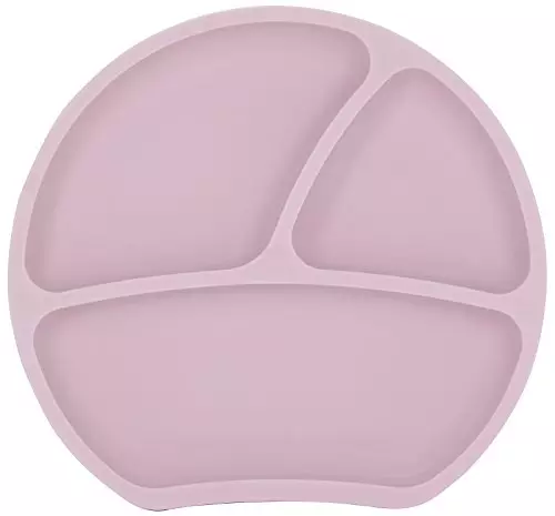 Kindsgut Силиконовая тарелка с липкой основой, пастельно-розовый