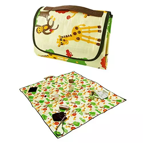 Mabomire Foldable to šee gbe aṣọ Tabili Mat 170x158cm fun Picnic igberiko (Zoo)