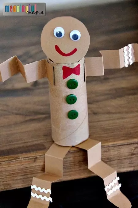 Kirisimasi Gingerbread Paper Tube Crafts