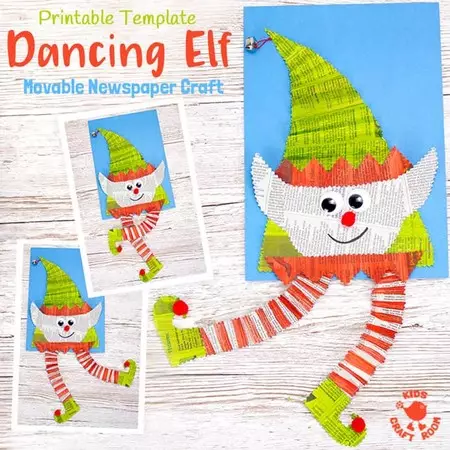 Christmas Elf Newspaper Crafts