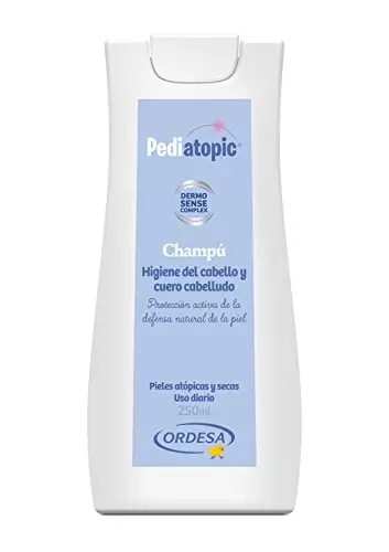 Şampûya Pediatopic 250ml, gêlê paqijiyê nermik ji bo lênihêrîn û parastina por û serê çermê atopic û/an çermê pir hişk.