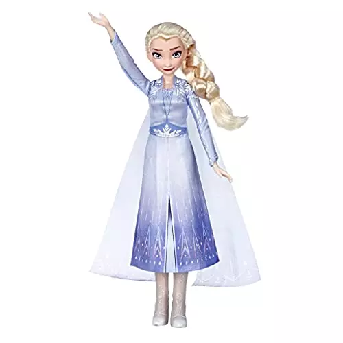 Disney Frozen - Śpiewająca Elsa - Śpiewająca Lalka; Załóż niebieską sukienkę zainspirowaną zabawką Kraina lodu 2 dla chłopców i dziewczynek w wieku od 3 lat
