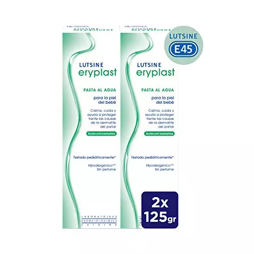 Eryplast Lutsine E45 - משחה על בסיס מים לעור תינוק - קרם חיתולים, רב צבעוני, 2 x 125 גר', 250 גר'