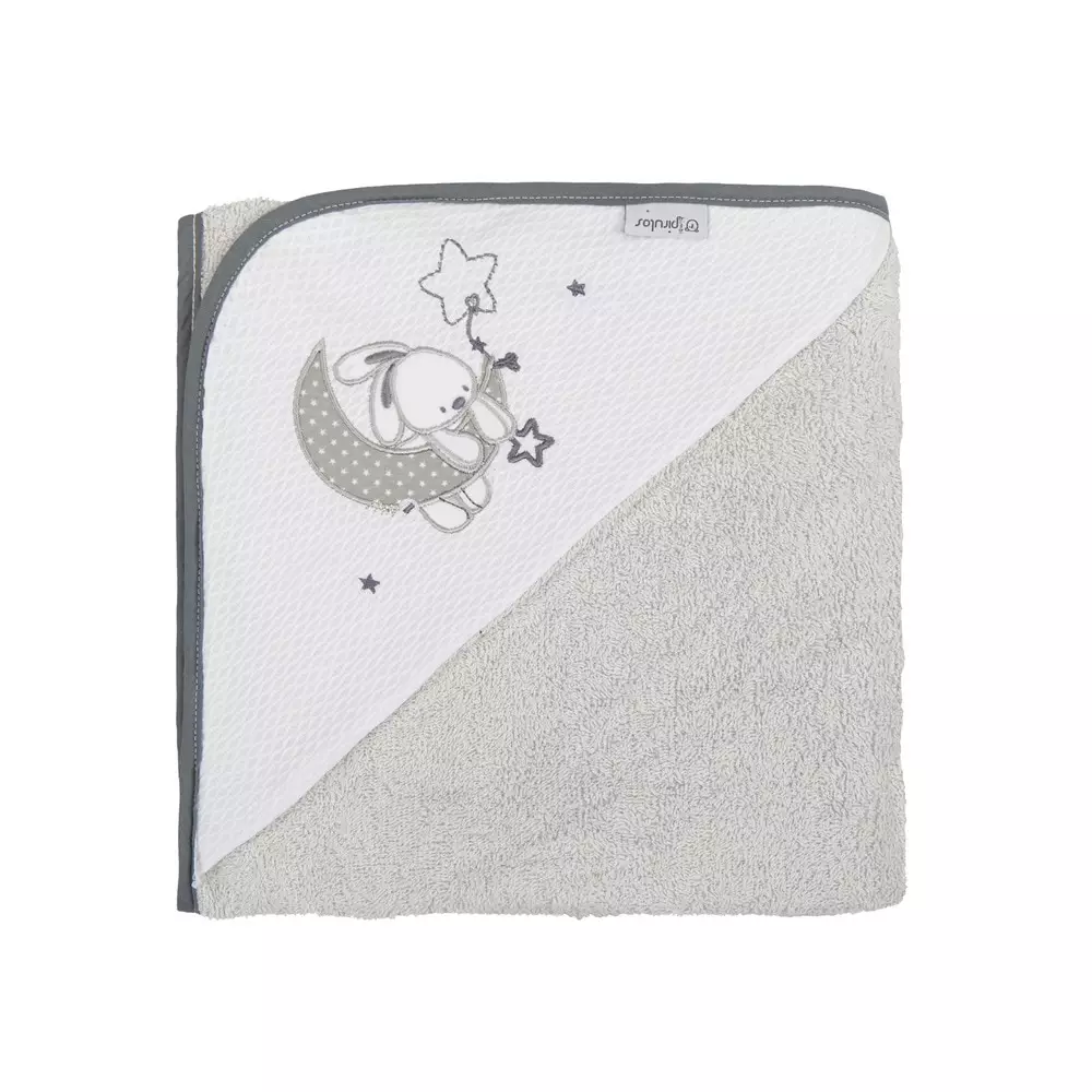 Maxi capa de baño (100x100) Bimbipirulos Jungle en branco e gris