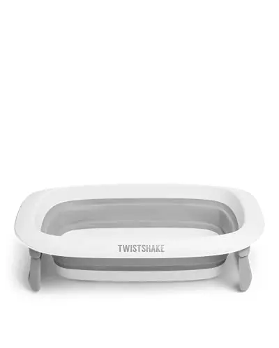 TWISTSHAKE Vaschetta per neonati, ultracompatta pieghevole, da 0 mesi in su, capacità: 30 l, grigio/bianco (78827)