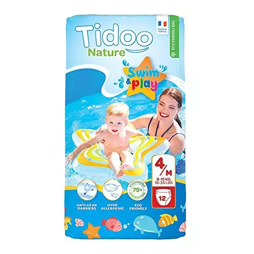 تيدو 503990 - حفاضات استحمام للسباحة T4 ، مقاس 8 15 كجم ، للجنسين