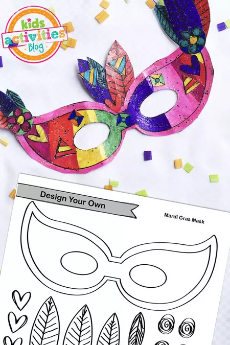 Mardi Gras Mask Diy அச்சிடக்கூடிய Jen Goode